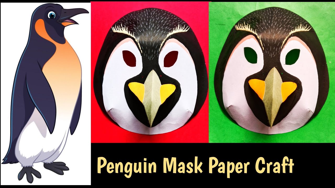 Penguin Mask Craft. Penguin FaceMask. Penguin Costume Diy. #birdMask # ...