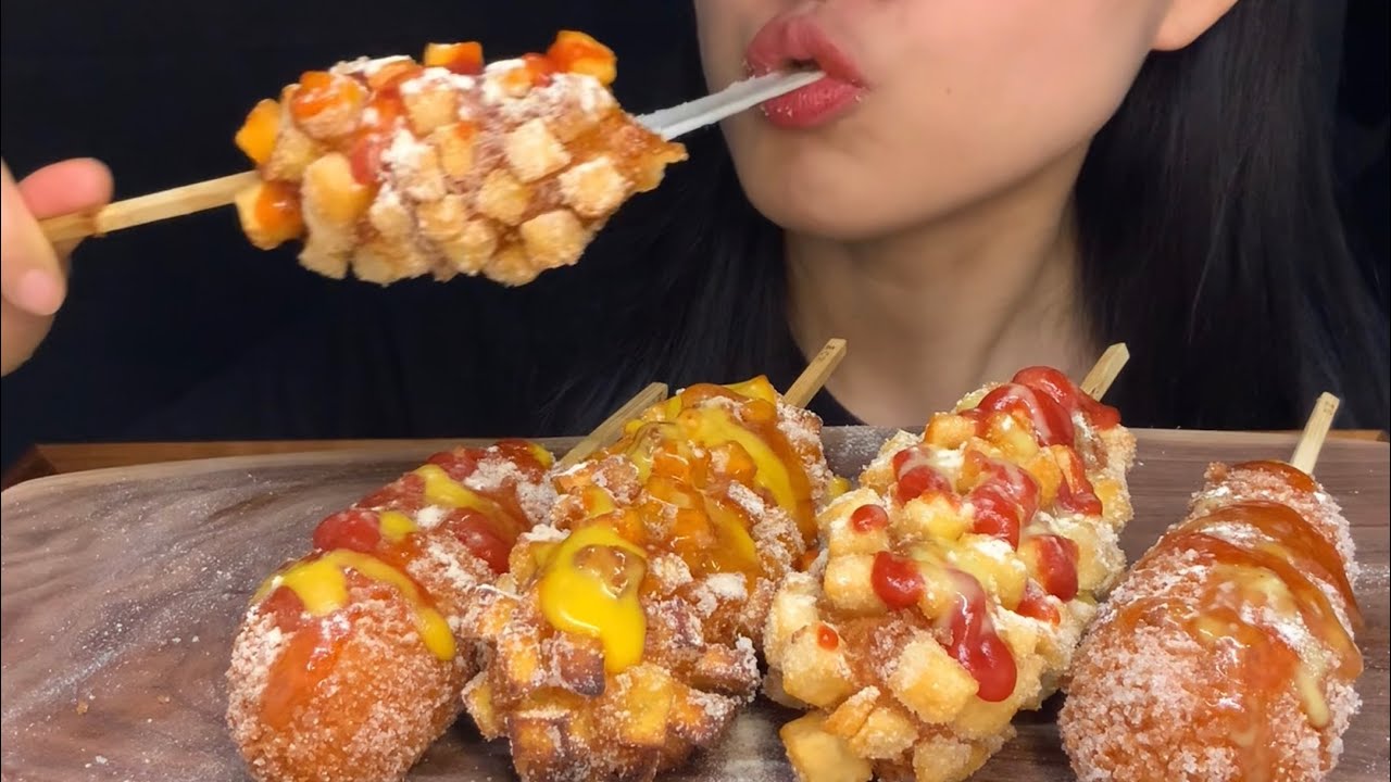 바삭한 명랑핫도그 먹방 Korean Corn Dog Mukbang ASMR eating show / No Talking ...
