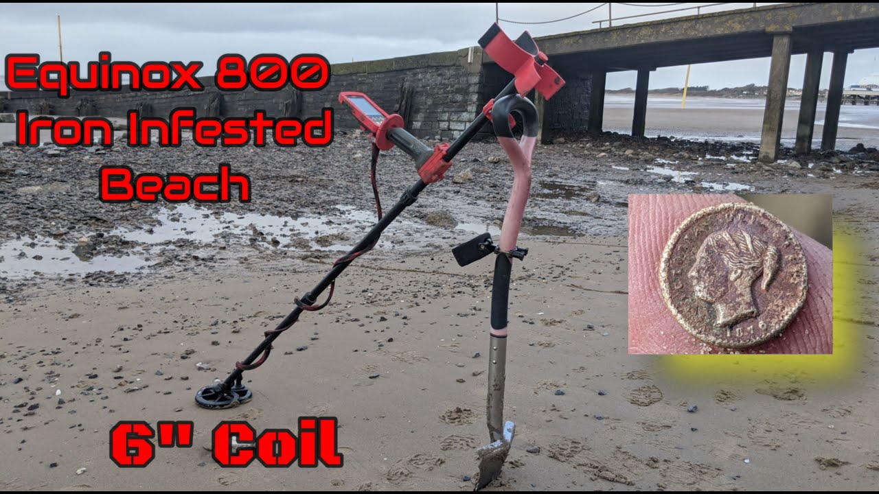 Metal Detecting The Iron Infested Beach With Equinox 800 and 6" Coil ...