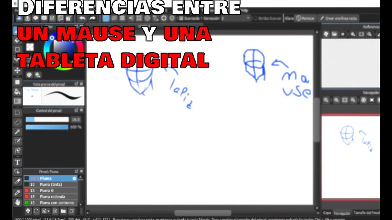 Diferencias entre un mouse y una tableta a la hora de dibujar - YouTube
