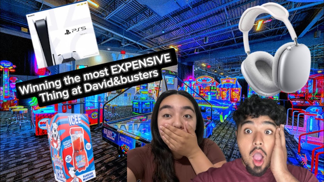 We tried WINNING the most EXPENSIVE item at David & busters !! - YouTube