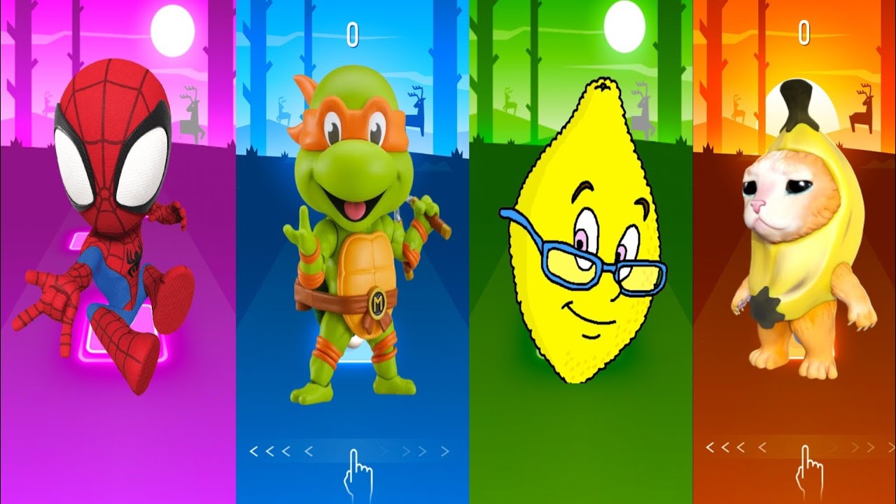 Spider Man Across🆚Teenage Mutant🆚Mr LemonS🆚Banana Cat💥Who is best ...