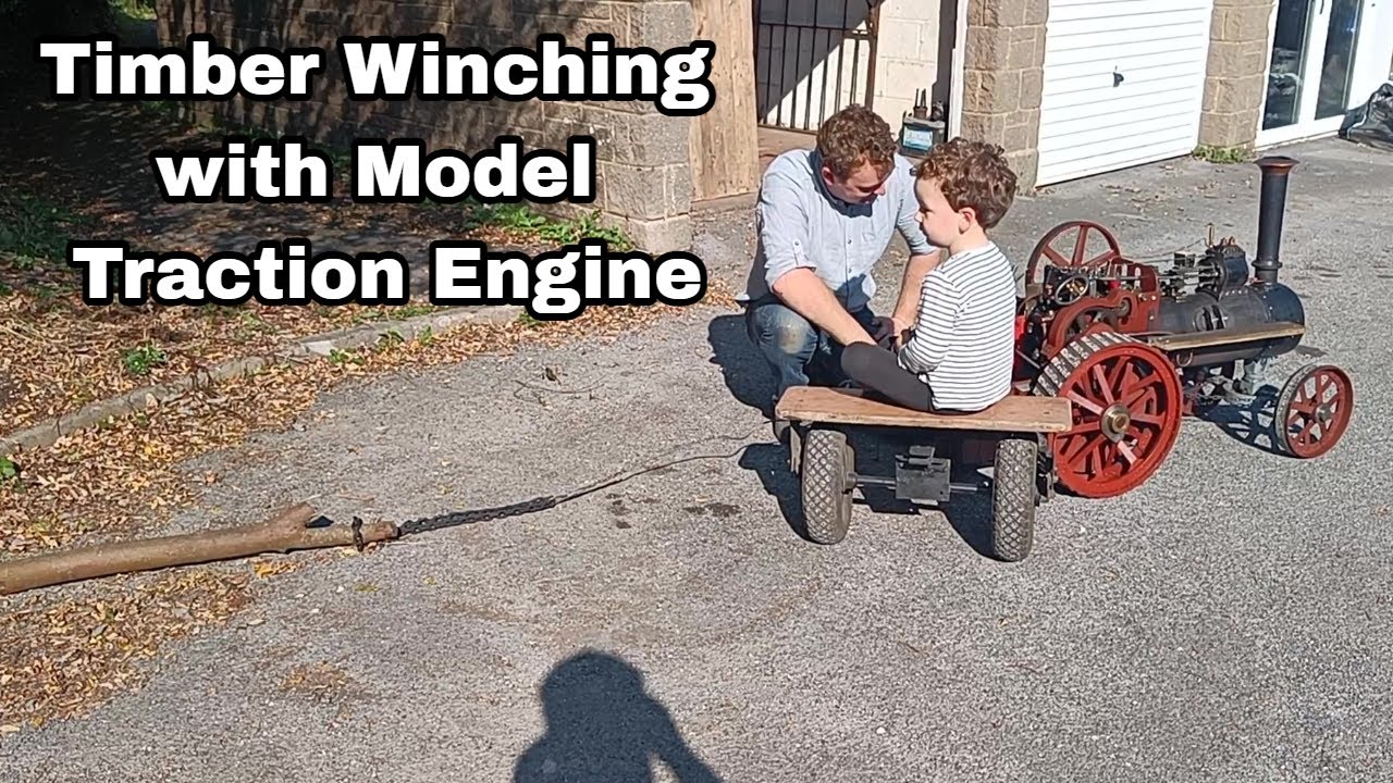Timber Winching with 3" Scale Miniature Traction Engine - YouTube