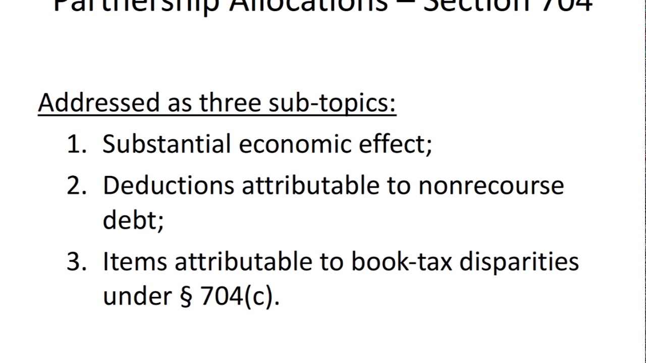 Partnership Allocations - Intro & Substantial Econ Effect - YouTube