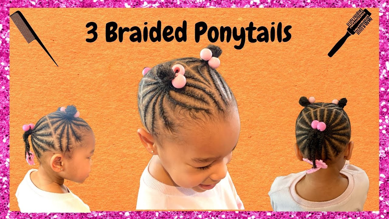 3 Braided Ponytails - YouTube