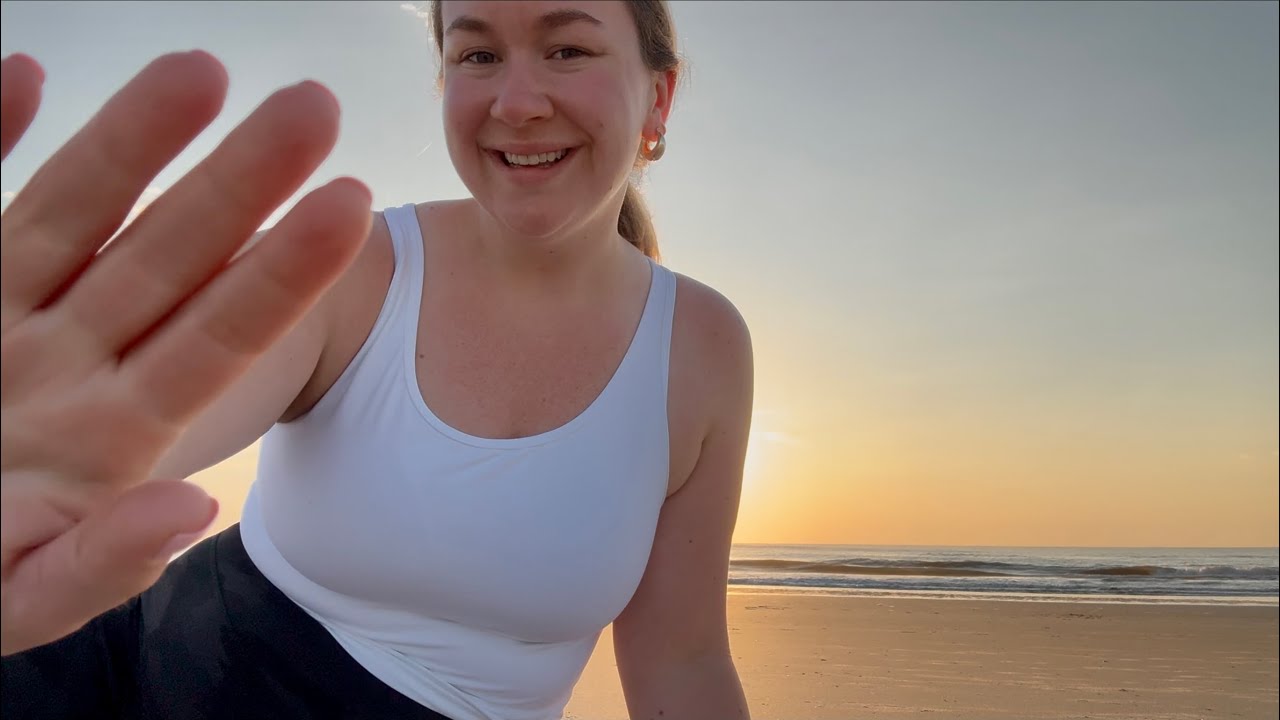 ASMR on the beach | spend sunrise with me 🌅☀️ - YouTube
