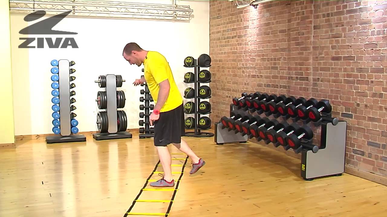 ZIVA Agility Ladder - Lateral Single Legged Bunny Hop - YouTube