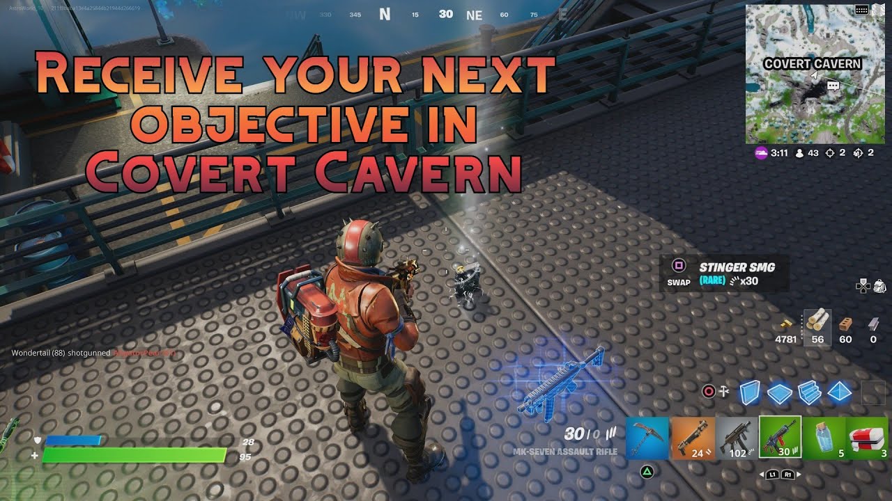 Receive your next objective in Covert Cavern. Fortnite Chapter 3 Season ...