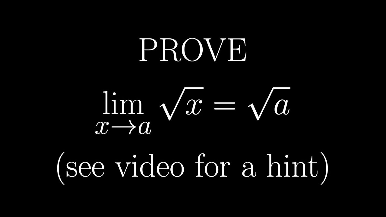 Textbook Calculus - Deceptively difficult limit to prove - YouTube