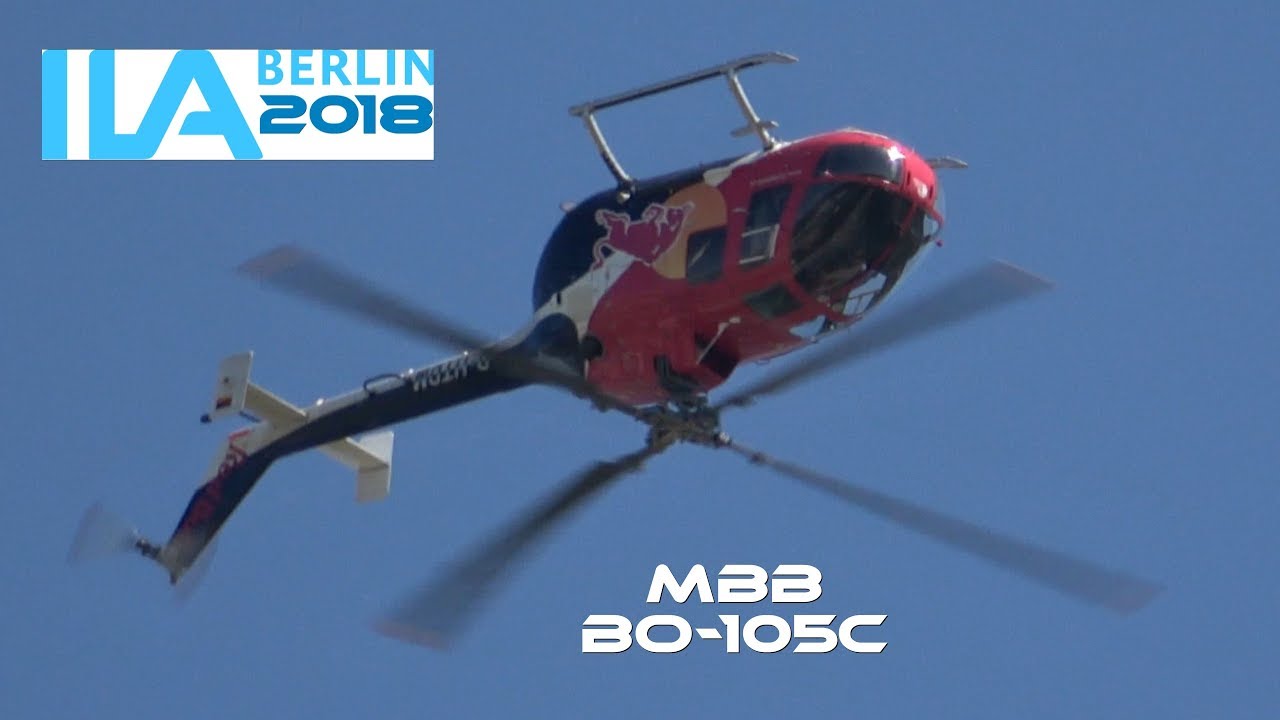 4Kᵁᴴᴰ Red Bull Bo-105 Pilot Shows Crazy Aerobatic Stunts @ ILA Berlin ...