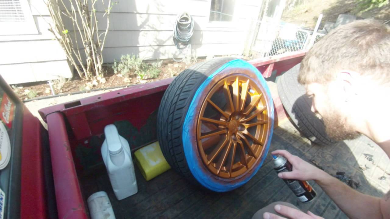 Painting WRX wheel burnt copper - YouTube