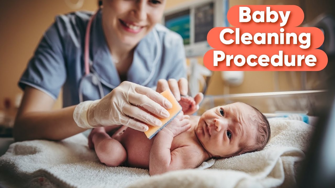 || NEWBORN BABY CLEANING PROCEDURE || BABY MASSAGE USING LOTION ...