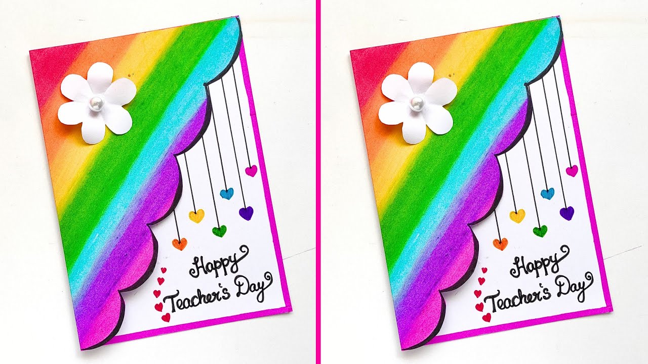 Teachers day card making easy and beautiful | Teachers day greeting ...