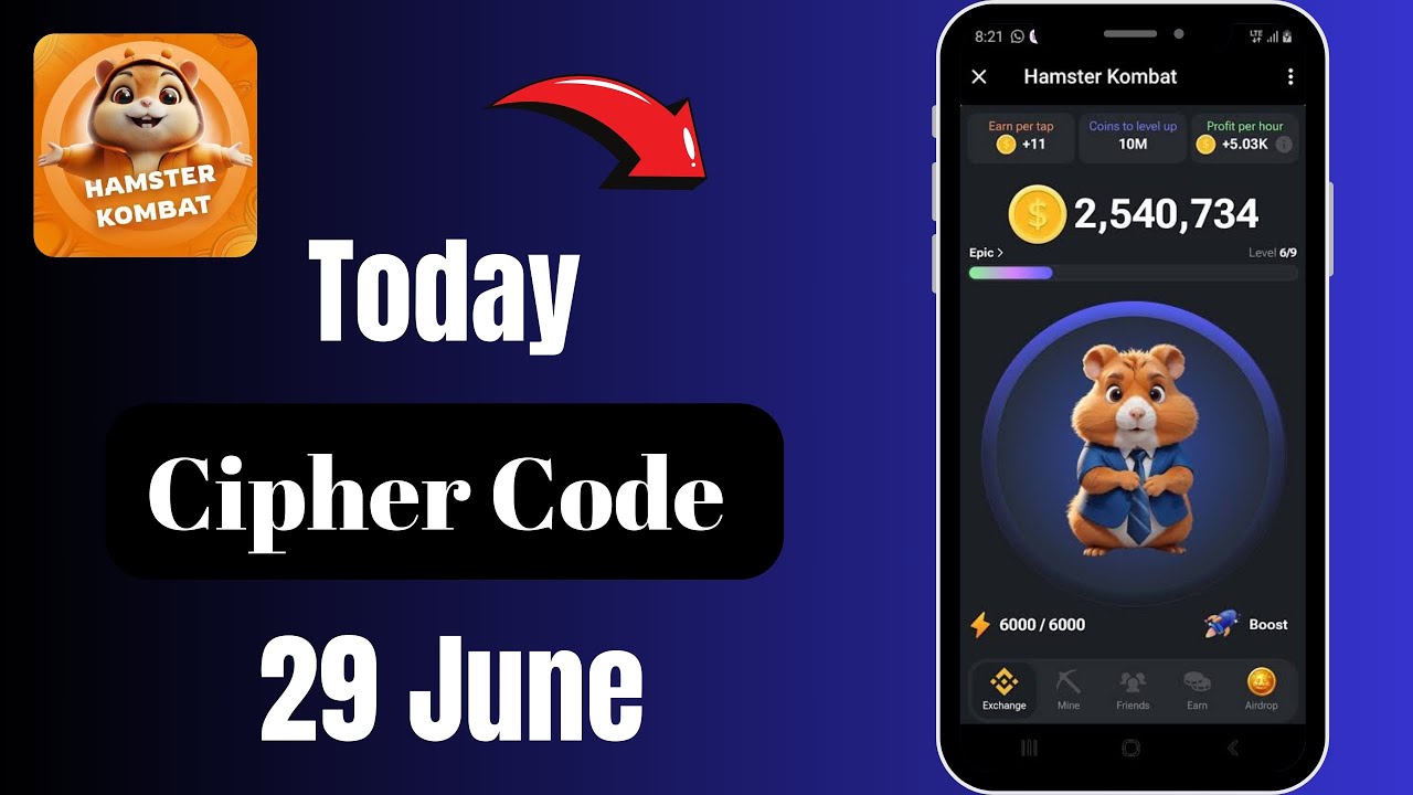 Daily Cipher Code | 29 June 2024 | Hamster Kombat | Claim 1 Million ...