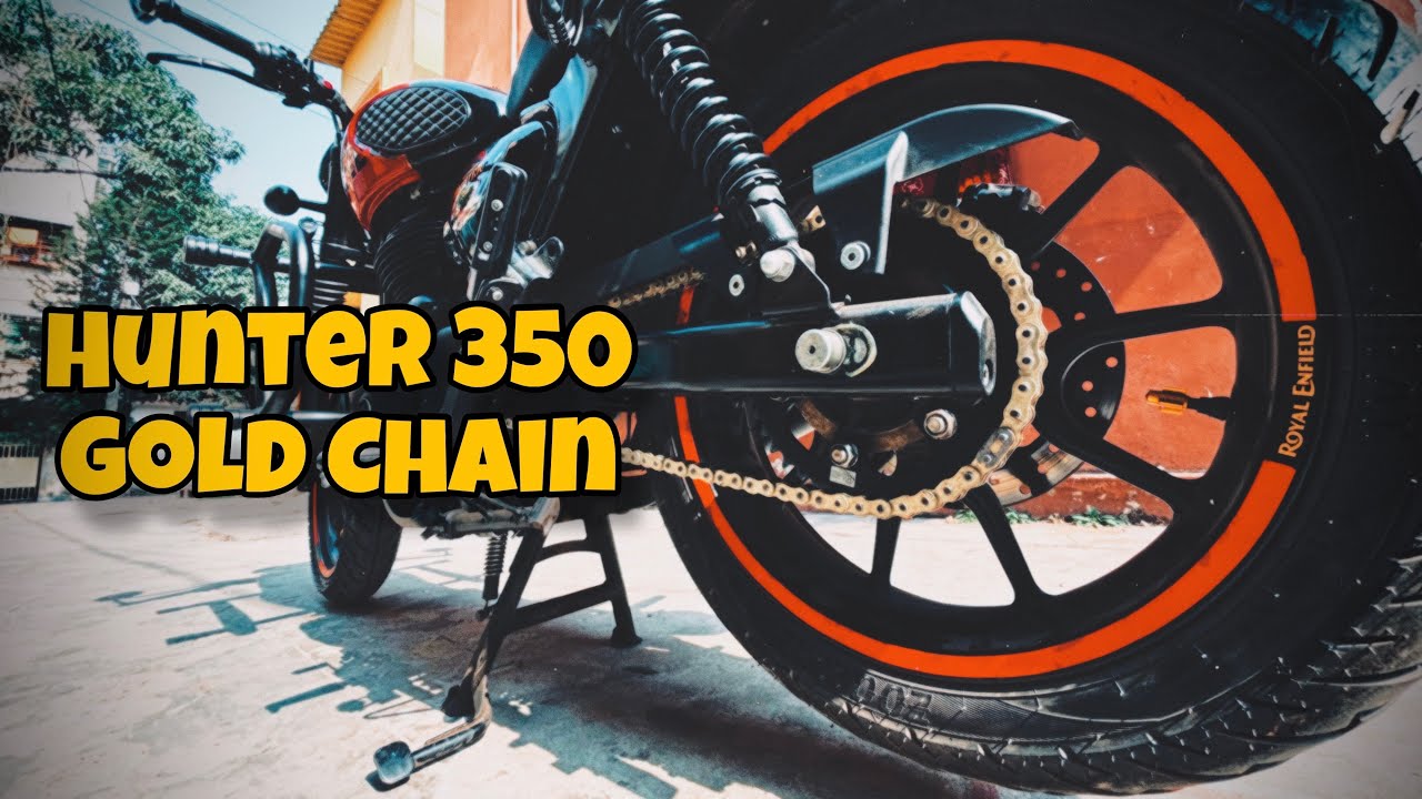 Hunter 350 Chain Sprocket Change | Roll On Brass Chain | Golden Chain ...