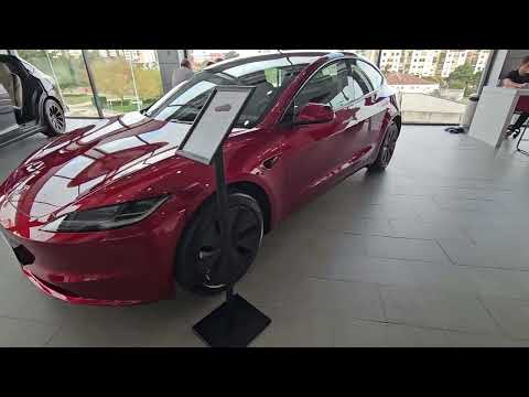 New Tesla Model 3 Highland in Ultra Red