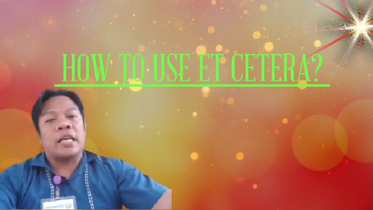 How to use et cetera? - YouTube