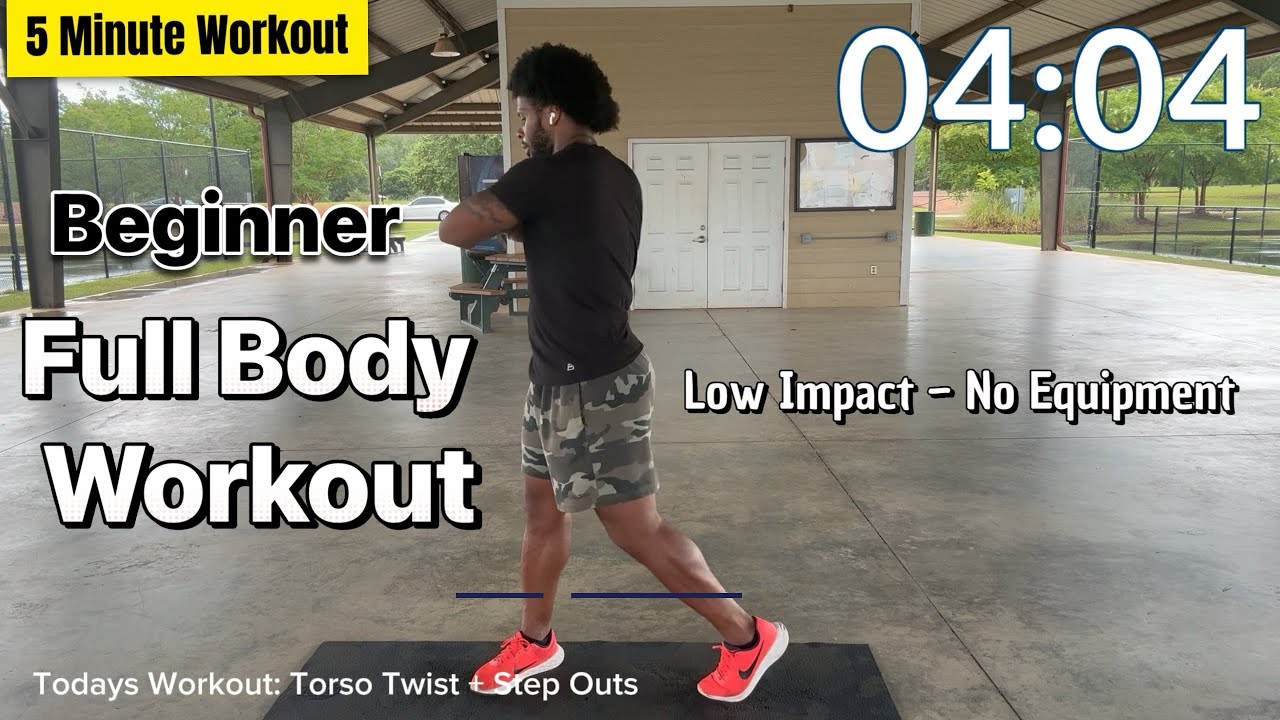 5 Minute Beginner Full Body Workout ( Low Impact & No Equipment ) - YouTube