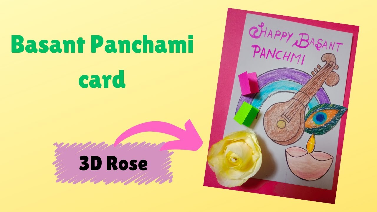 Basant Panchami card / card idea / handmade card for basant Panchami ...