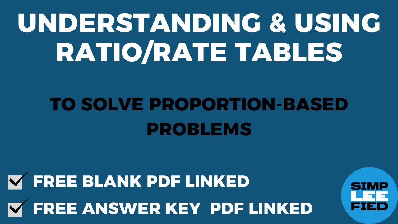Filling in & Creating Ratio & Rate Tables - YouTube