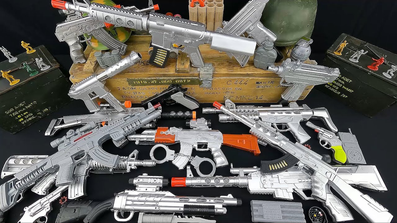 Grey Silver Collection - Silver Gun Fight / Silver Knife / M132 /M16 ...