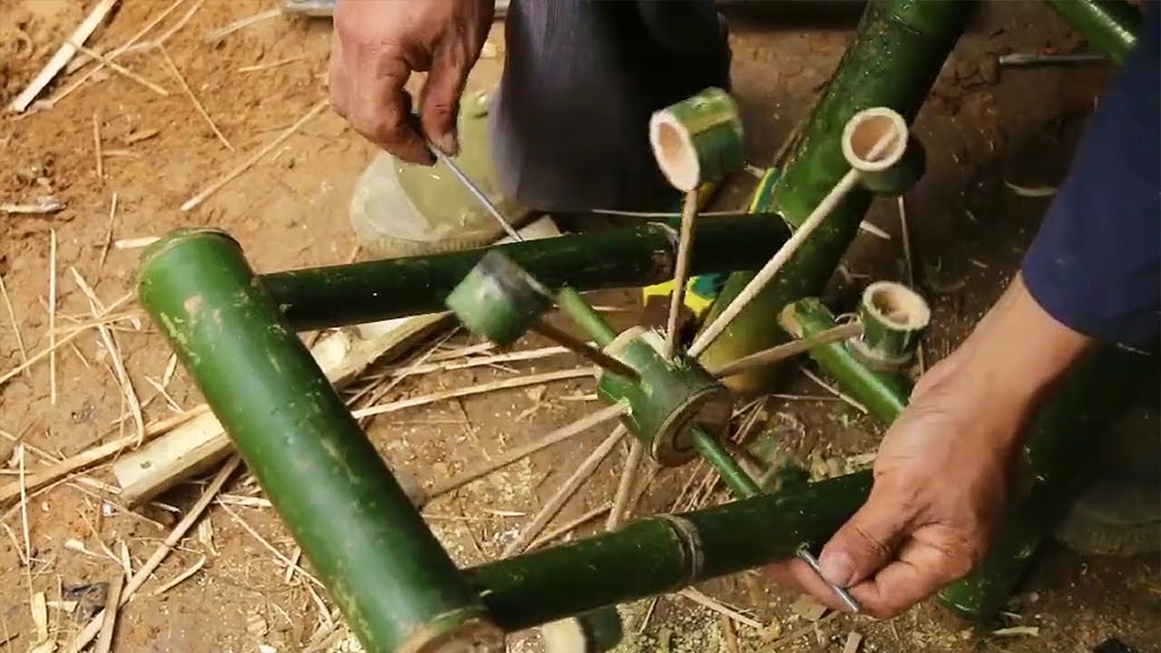 Rural Grandpa Uses Bamboo To Make Waterwheel,Beautiful And Practical ...
