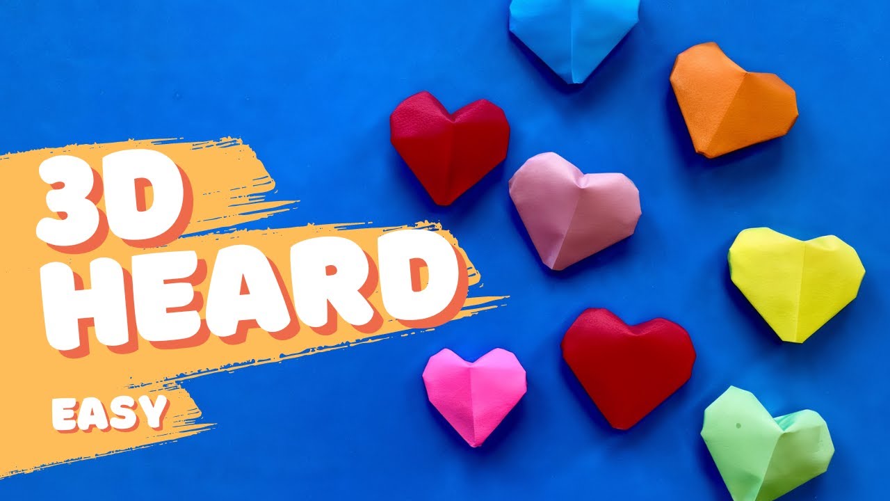 Origami easy 3D heart - Inflatable Heart - YouTube