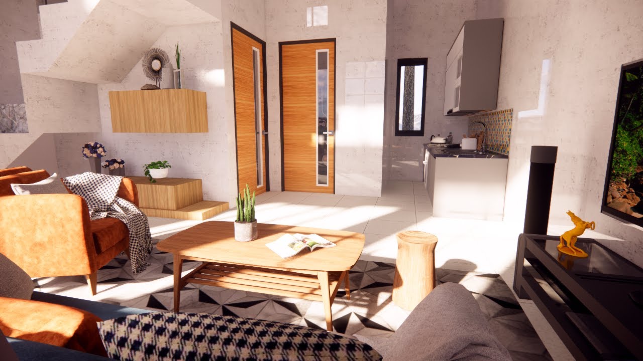 Desain Rumah Mezzanine Minimalis 5x6 Meter 2 Kamar Tidur... - YouTube