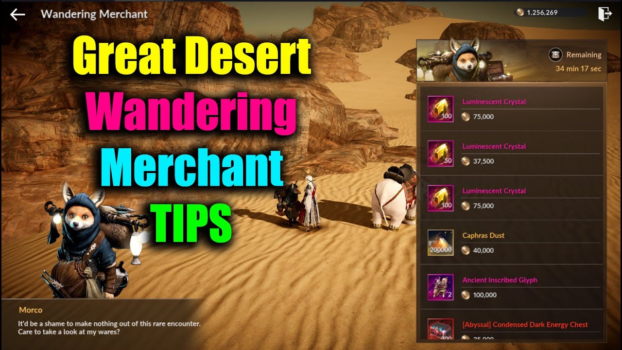 Black Desert Mobile Great Desert Wandering Merchant TIPS - YouTube