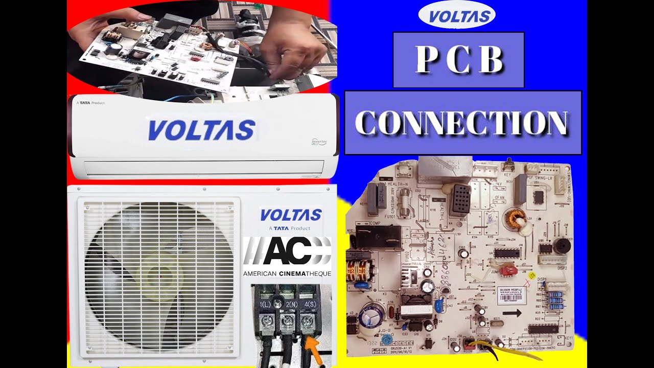 voltas Split AC PCB Full Wiring connection Tutorial in HindI - YouTube