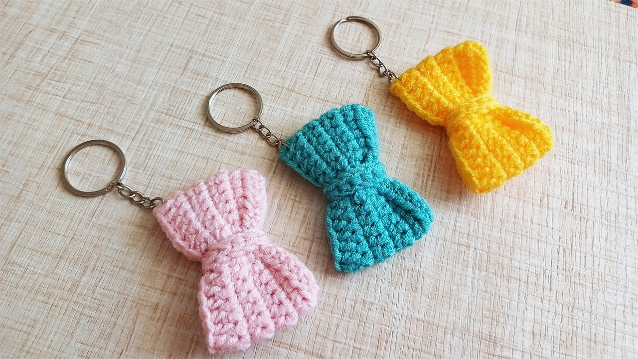 How to Crochet a Bow Keychain: Fast and Fun Crochet Project - YouTube