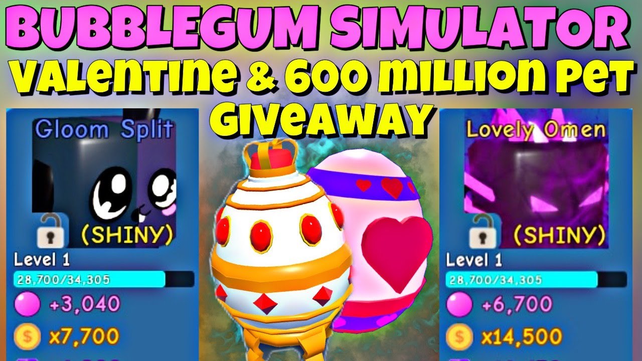 600M EVENT AND VALENTINES PET GIVEAWAY BUBBLEGUM SIMULATOR! BRAND NEW ...