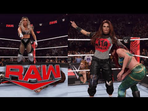 WWE 2K24 RAW - LITA VS. ALBA FYRE (W/ ISLA DAWN) + TRISH STRATUS ATTACKS LITA