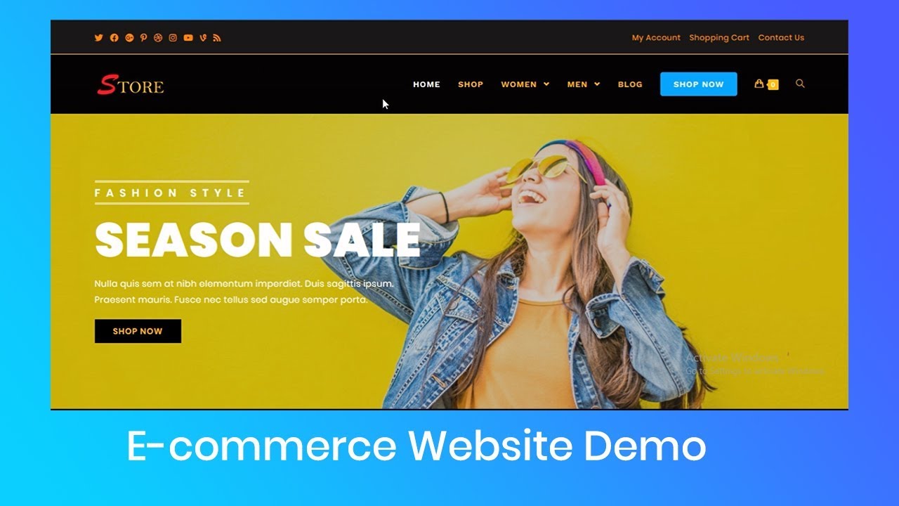 ecommerce website demo by pa - YouTube
