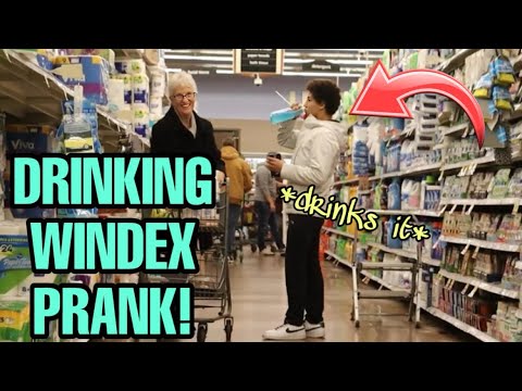 DRINKING WINDEX PRANK in PUBLIC**ON EMPLOYEES** - YouTube
