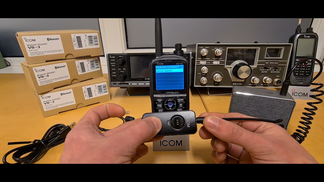 Tutorial ICOM VS-3 Bluetooth Headset/Spreeksleutel verbinden met ID-52 ...
