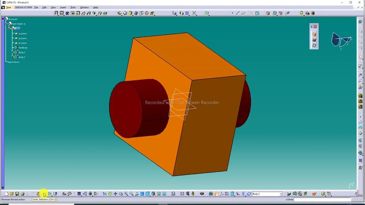 CATIA COMMAND BOOLEAN OPERATION, INTERSECT, UNION TRIM LECTURE-58 - YouTube