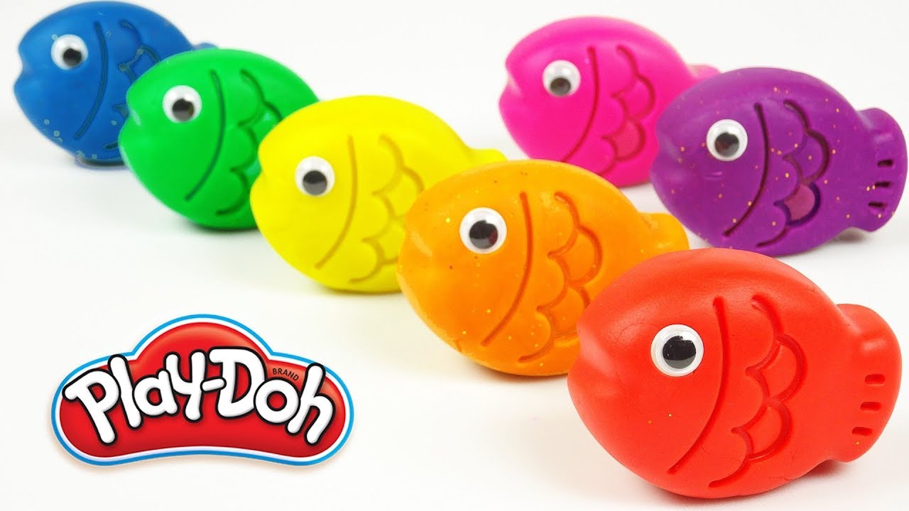 Learn Colors Play doh Making Colorful Fish Molds Fruits Toys for Kids ...