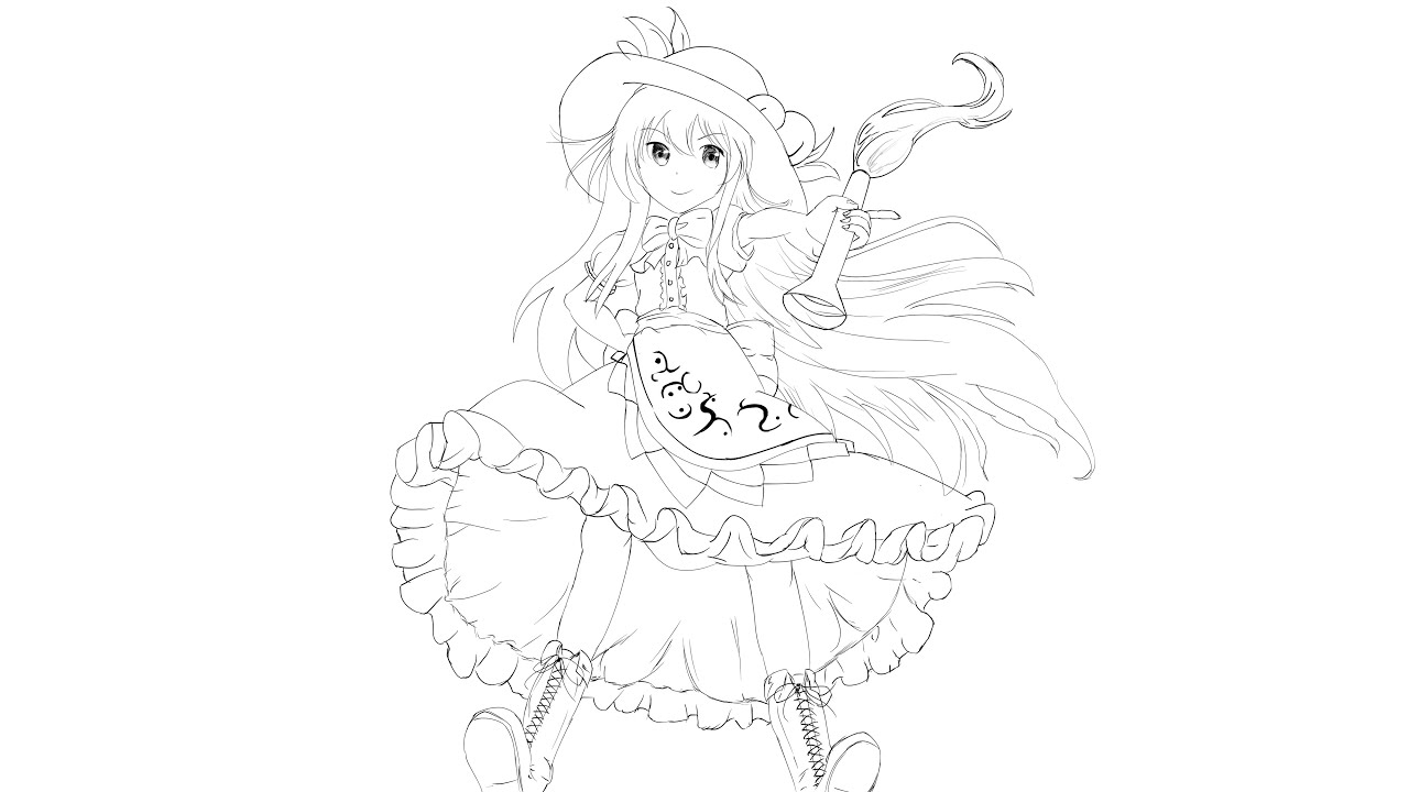 Digital Drawing - L1 Tenshi (Touhou LostWord) - YouTube