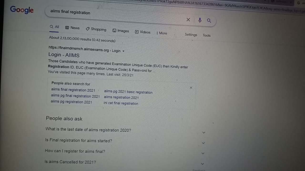 AIIMS EUC( inicet unique code ) generate for old inicet part 1 - YouTube