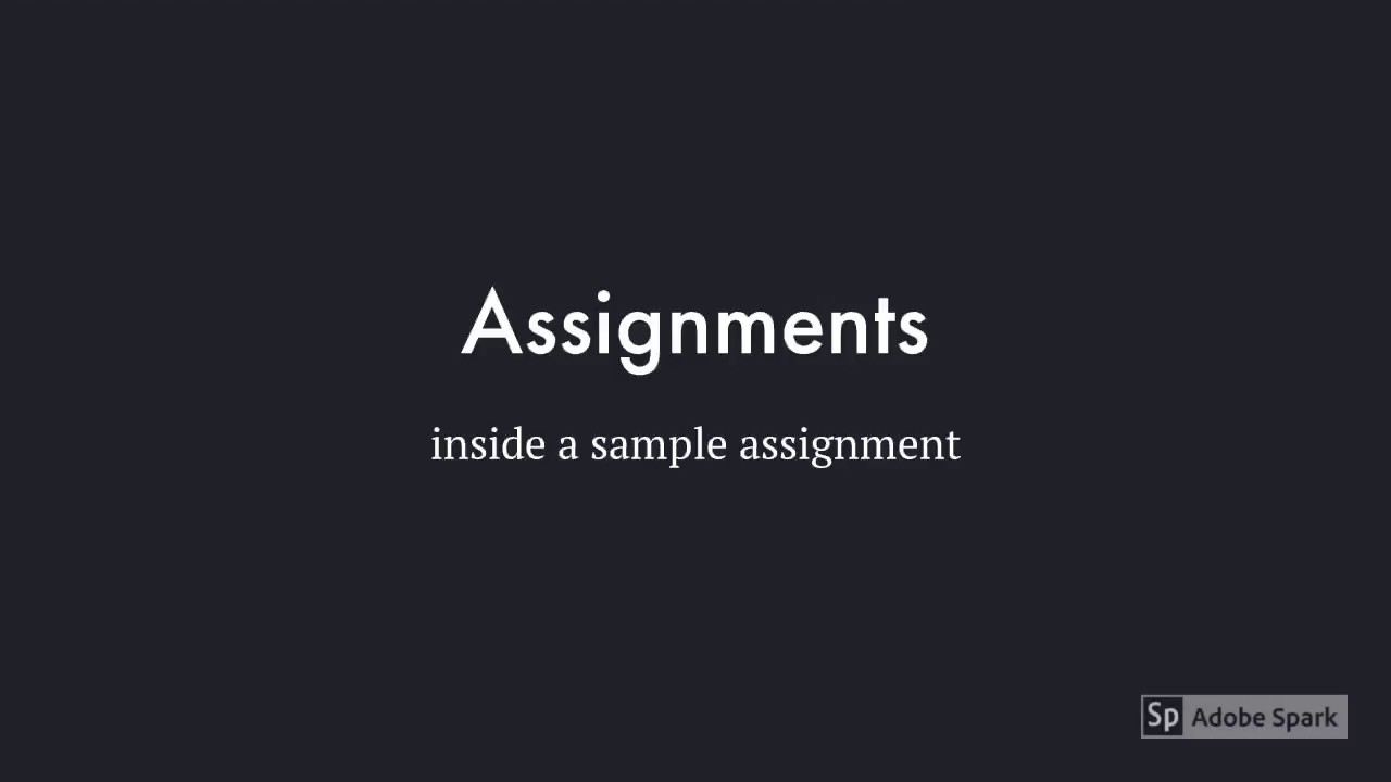 Assignments Inside a Sample Assignment - YouTube