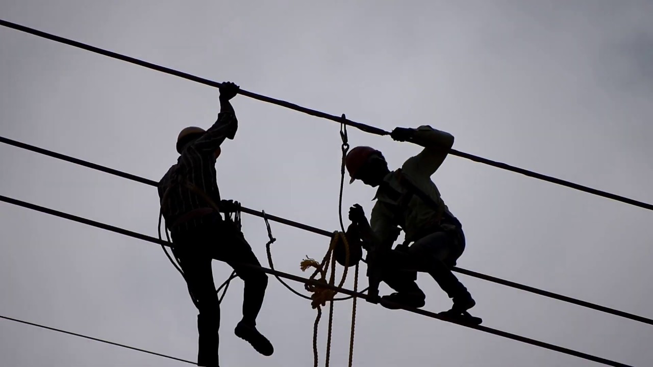 Men On Wire | 400KV High voltage Power Transmission Line - YouTube