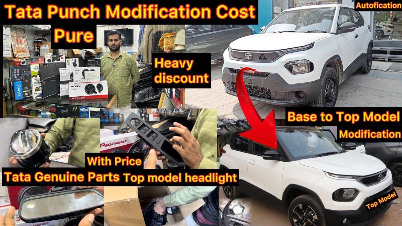 Tata Punch Base Model Modification only 50,000 Base to Top Model Punch ...