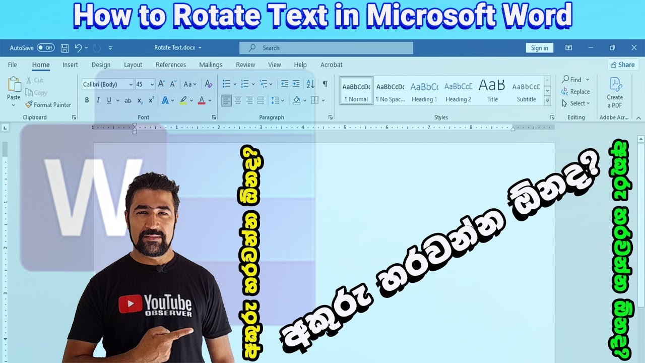 How to Rotate Text in Microsoft Word | 3 Easy Ways - YouTube