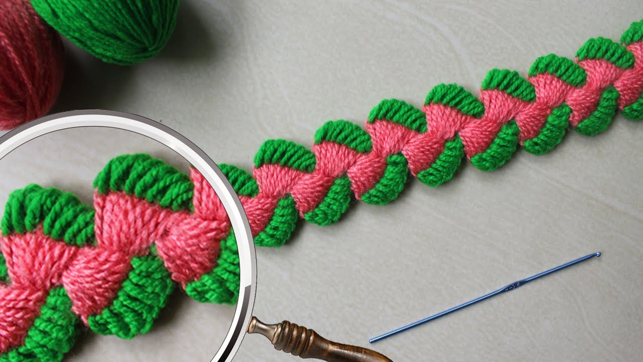 New Patti design| Crochet pattern| Woolen toran patti| Hand embroidery ...