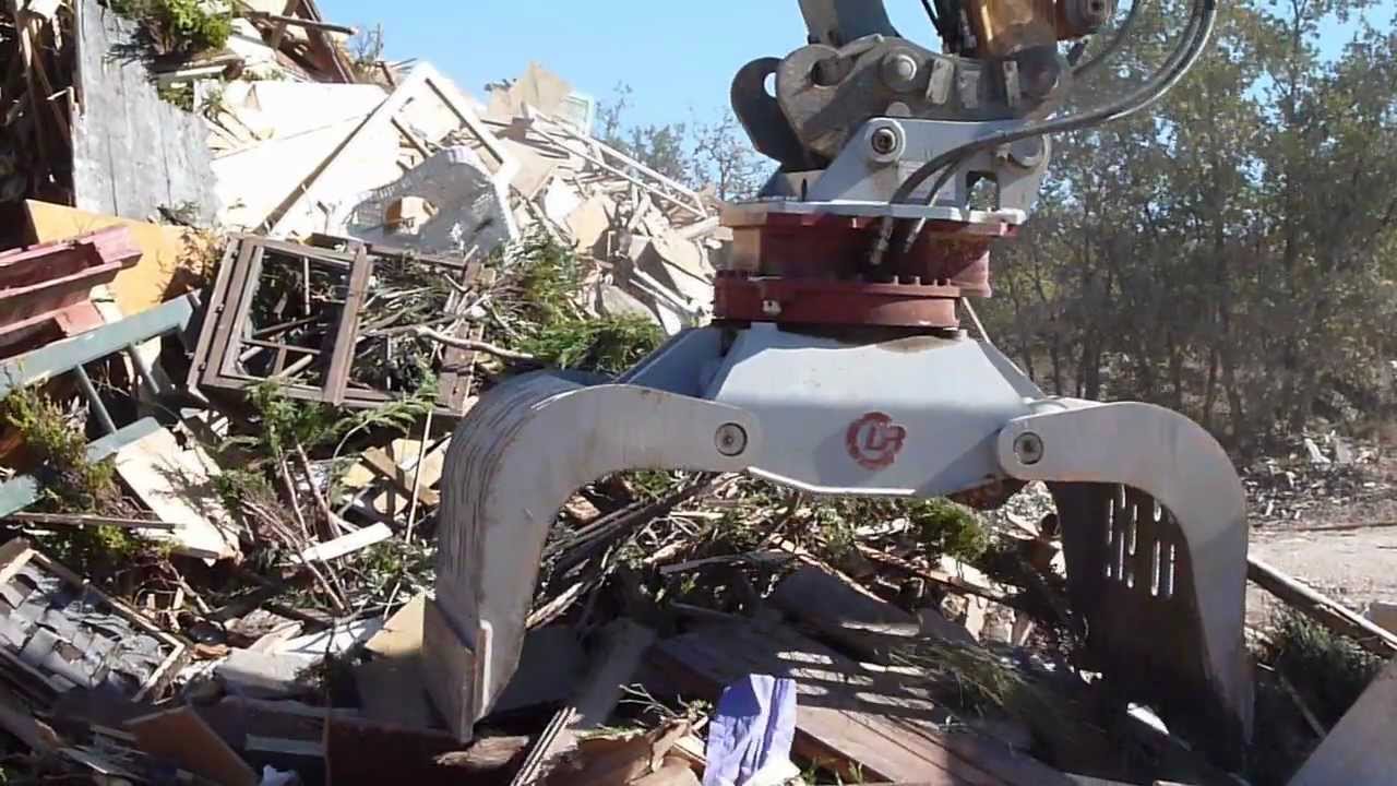 DEMAREC Sloop- en sorteergrijper DRG-28-DN | Waste handling - YouTube