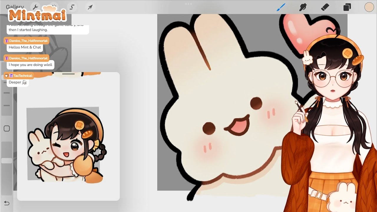 Baker VTuber Draws Emotes┊Mintmai ꒰ 01.28.24 ꒱ - YouTube