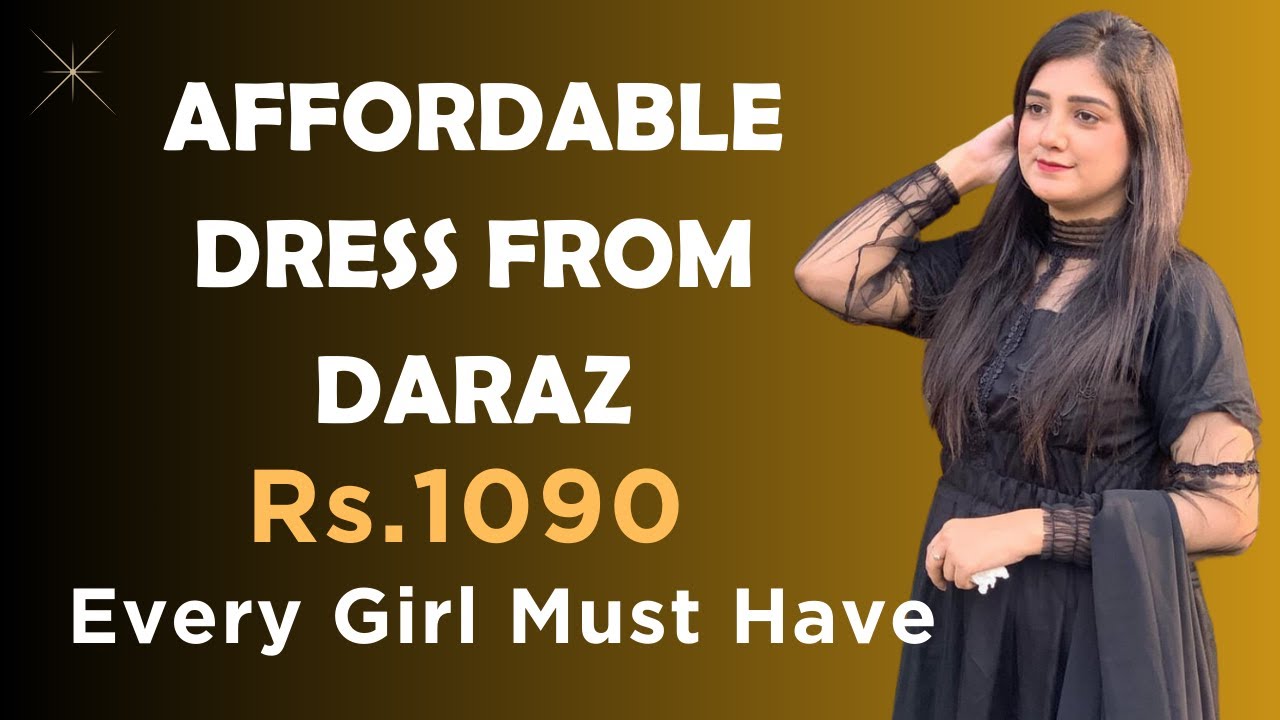 Daraz Affordable Dress Only in 1090 Rs | Black Dress Haseen Tareen ...