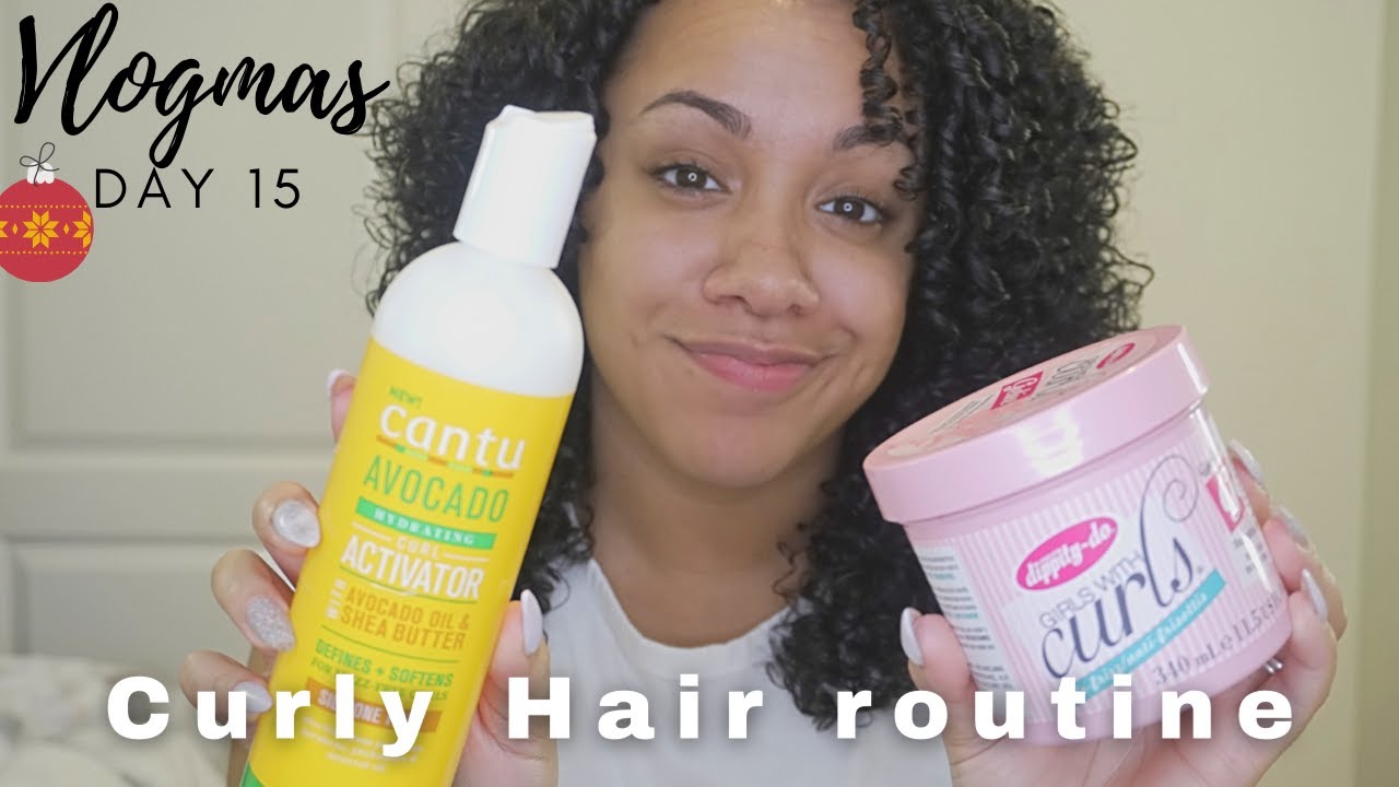MY CURLY HAIR ROUTINE :VLOGMAS DAY 15 - YouTube