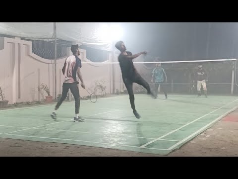 Men's Doubles Badminton Match outdoors Nice angel 🥰 - YouTube